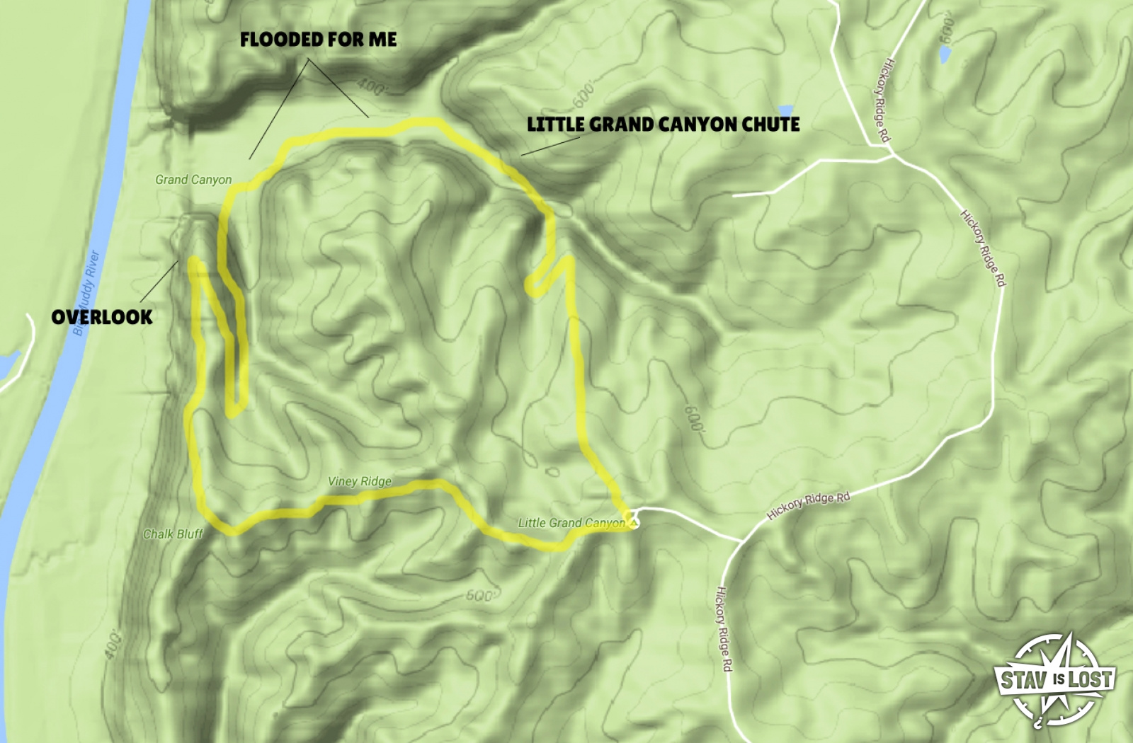 Map of Little Grand Canyon - Stav is Lost