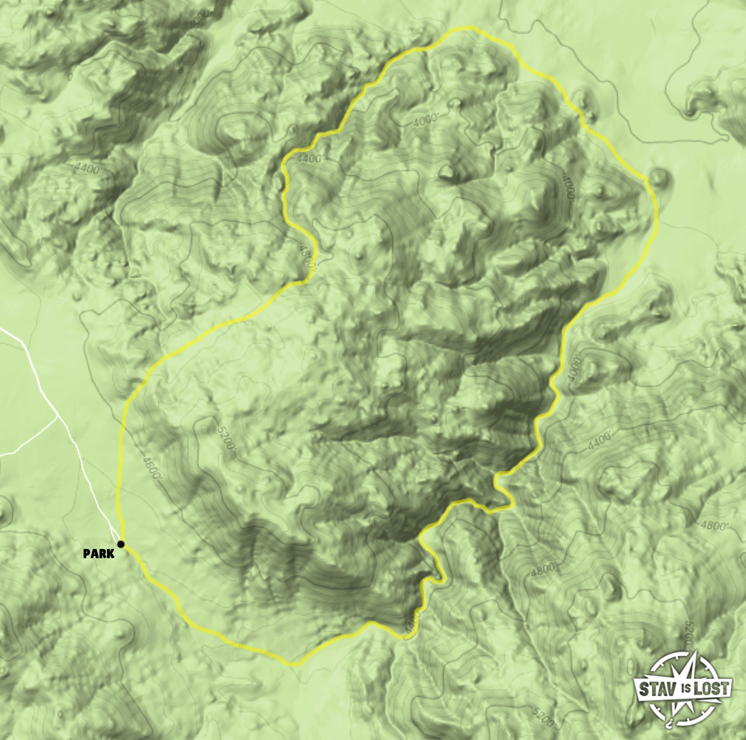 Map of Smith Water Canyon Loop - Stav is Lost
