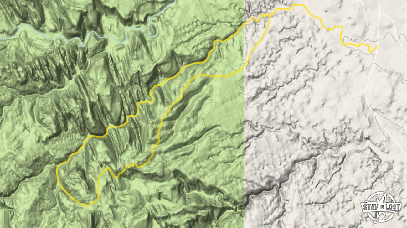 Map of Burro Wash - Stav is Lost