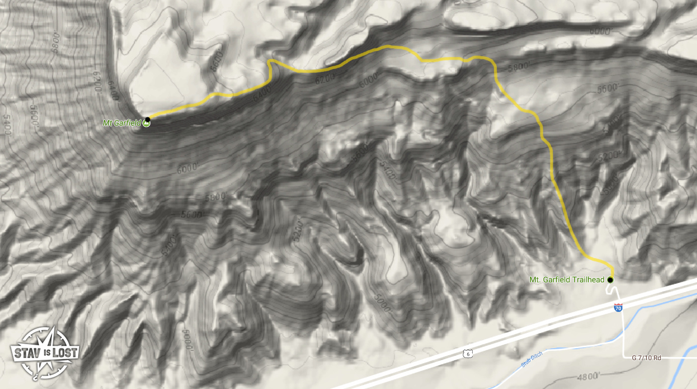 Hiking Map for Mount Garfield