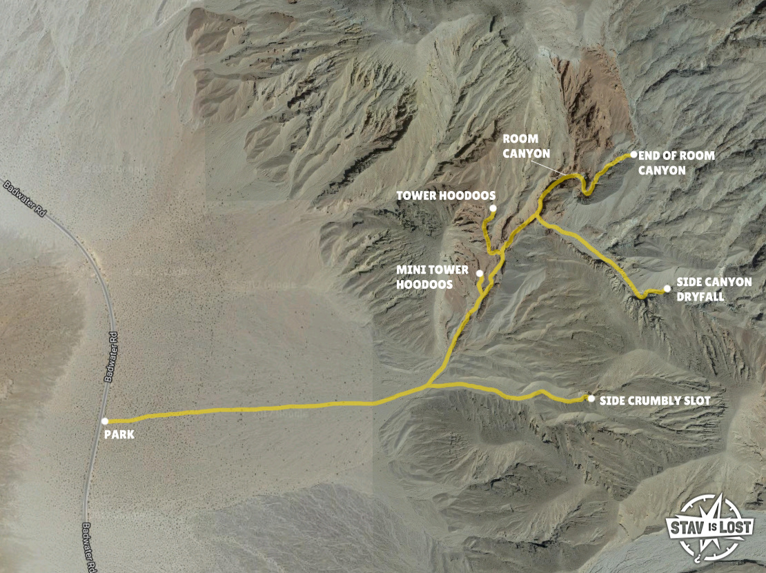 Hiking Room Canyon in Death Valley National Park, California