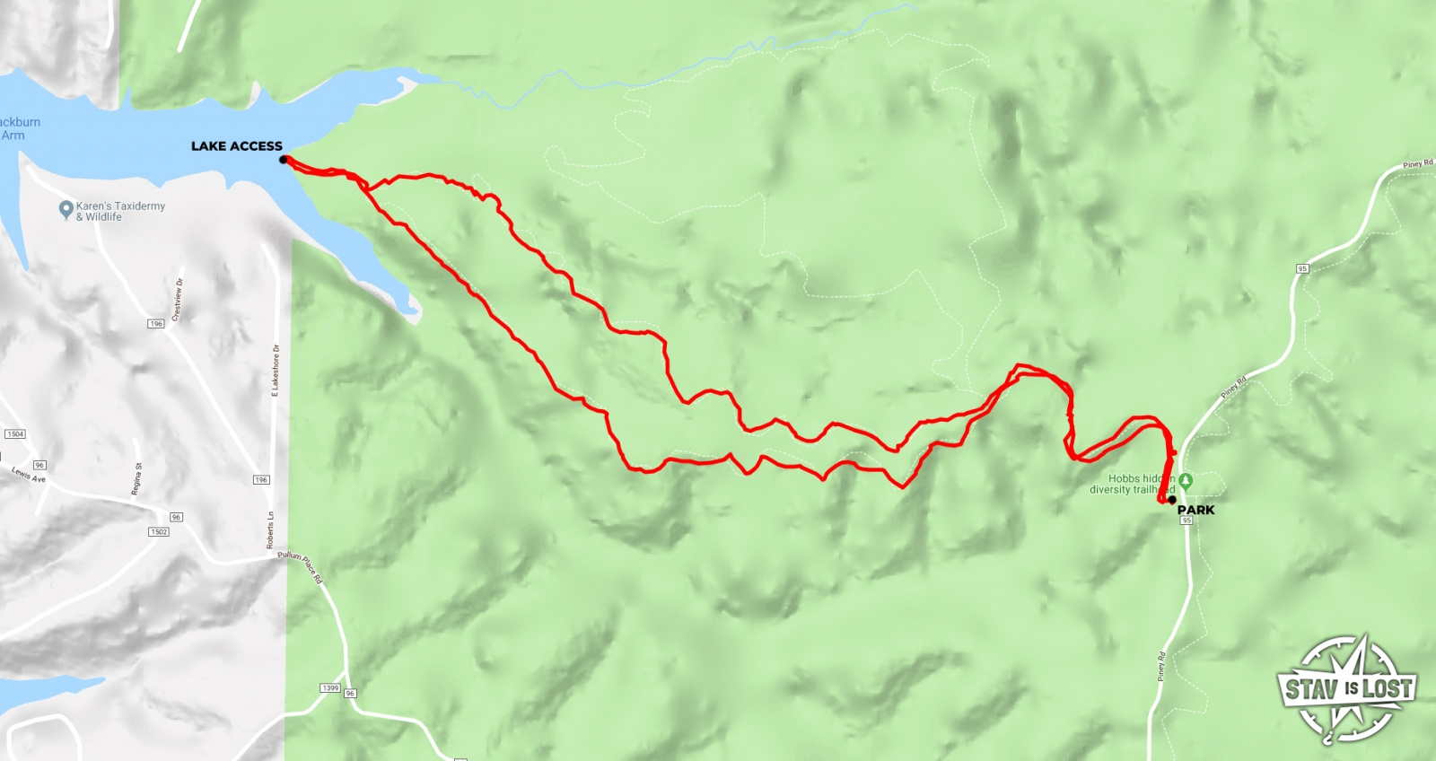 Hiking Map for Bashore Ridge Loop