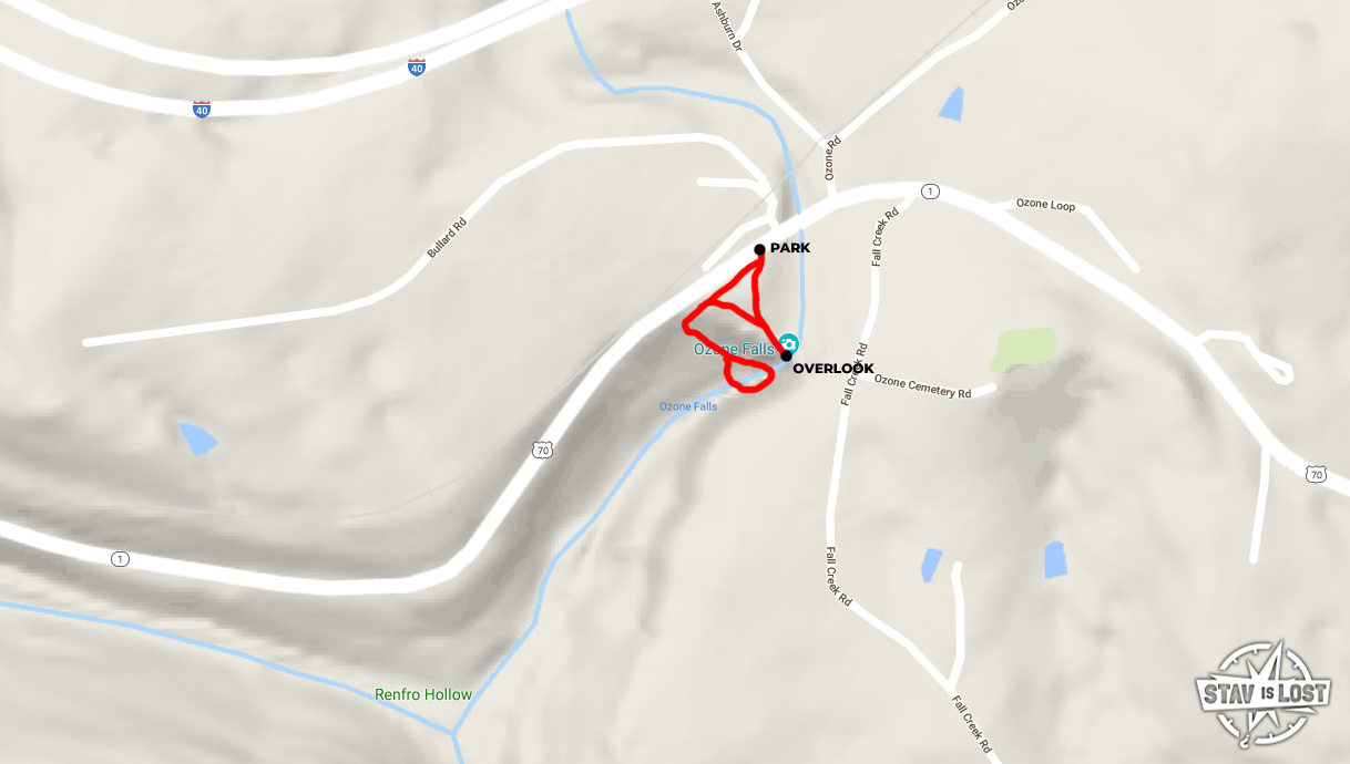 Map of Ozone Falls - Stav is Lost