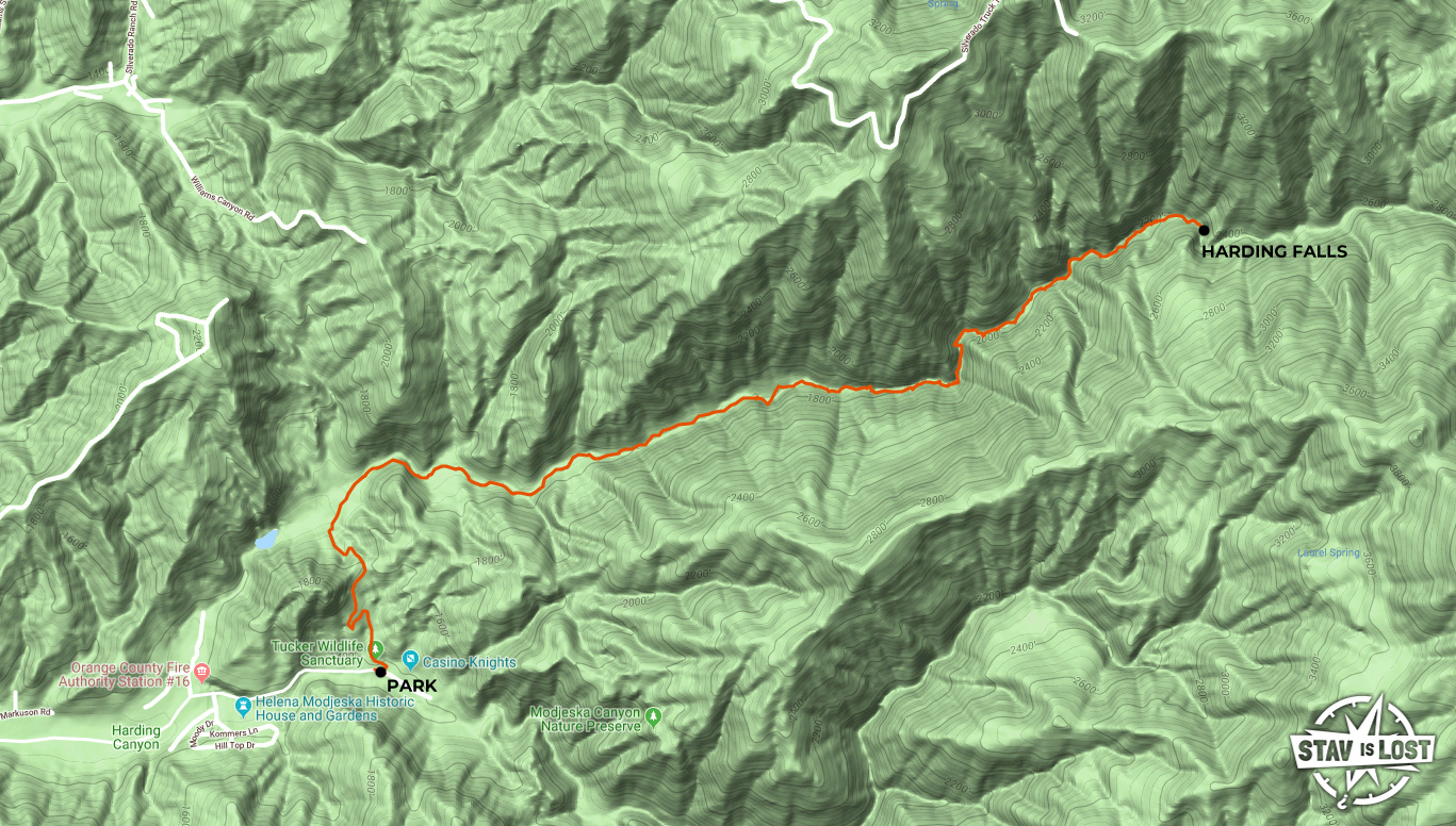 Map of Harding Falls - Stav is Lost