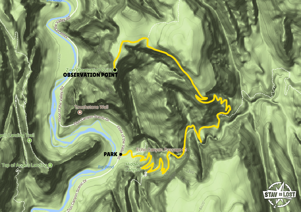 Hiking Map for Observation Point