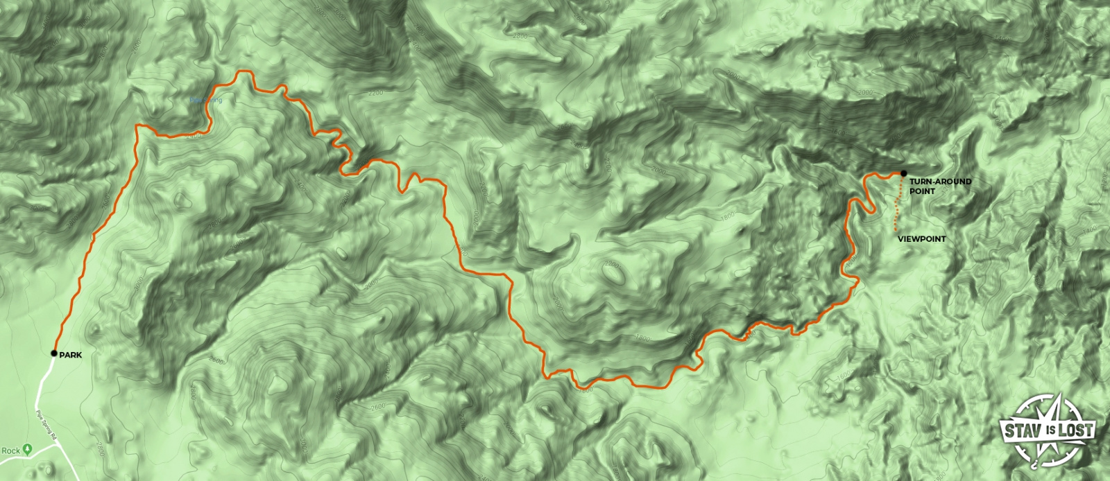 Map of Pipe Spring Canyon - Stav is Lost