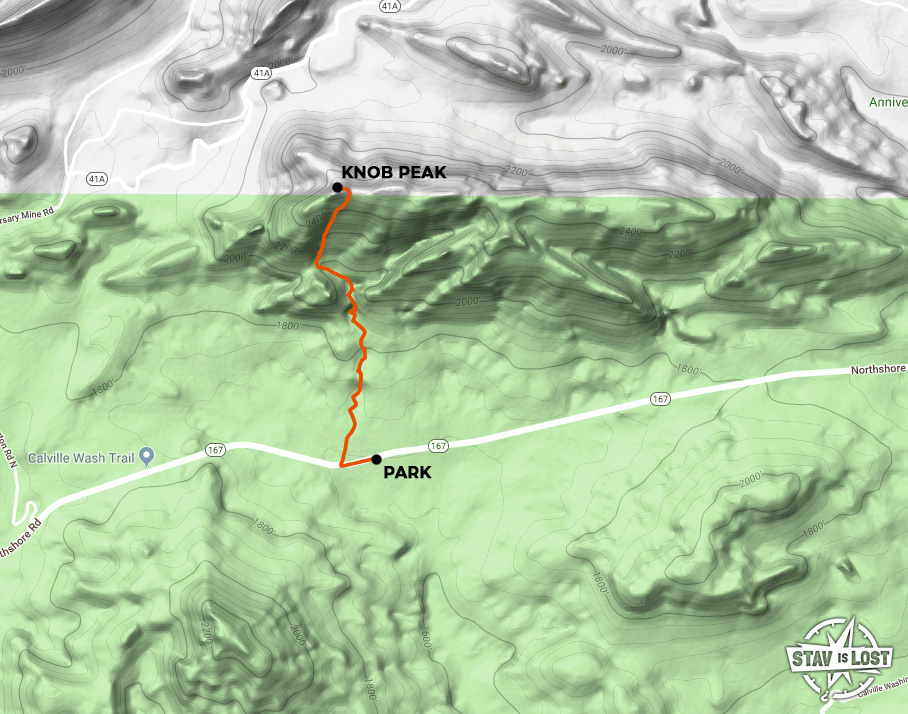 Map of Knob Peak - Stav is Lost