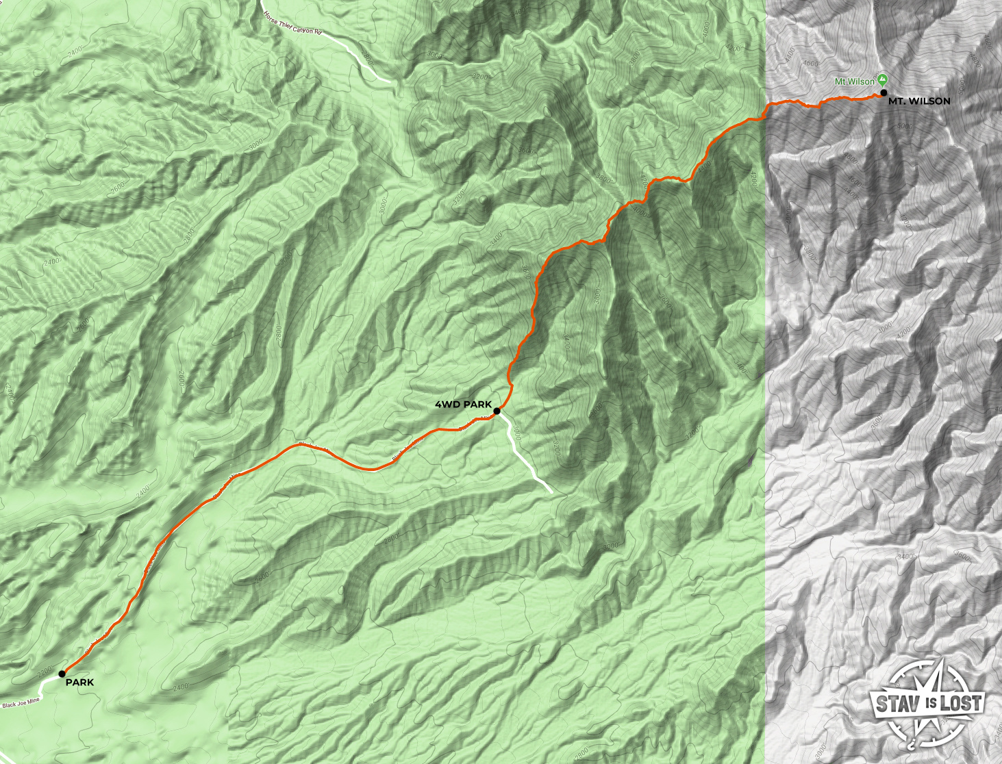 Map of Mount Wilson - Stav is Lost