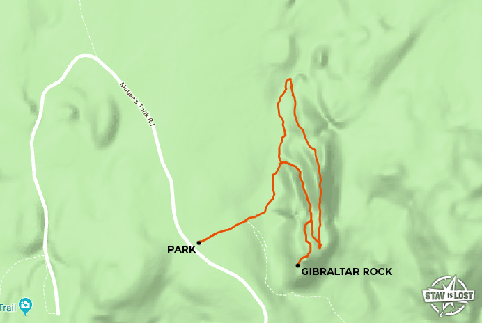 Hiking Map for Gibraltar Rock