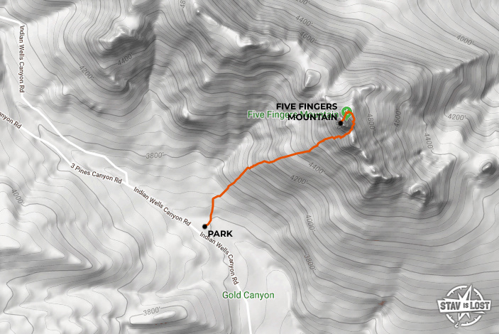 Map of Five Fingers Mountain - Stav is Lost