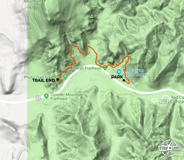 Map of Pink Ledges, Birdseye, Photo Trail - Stav is Lost