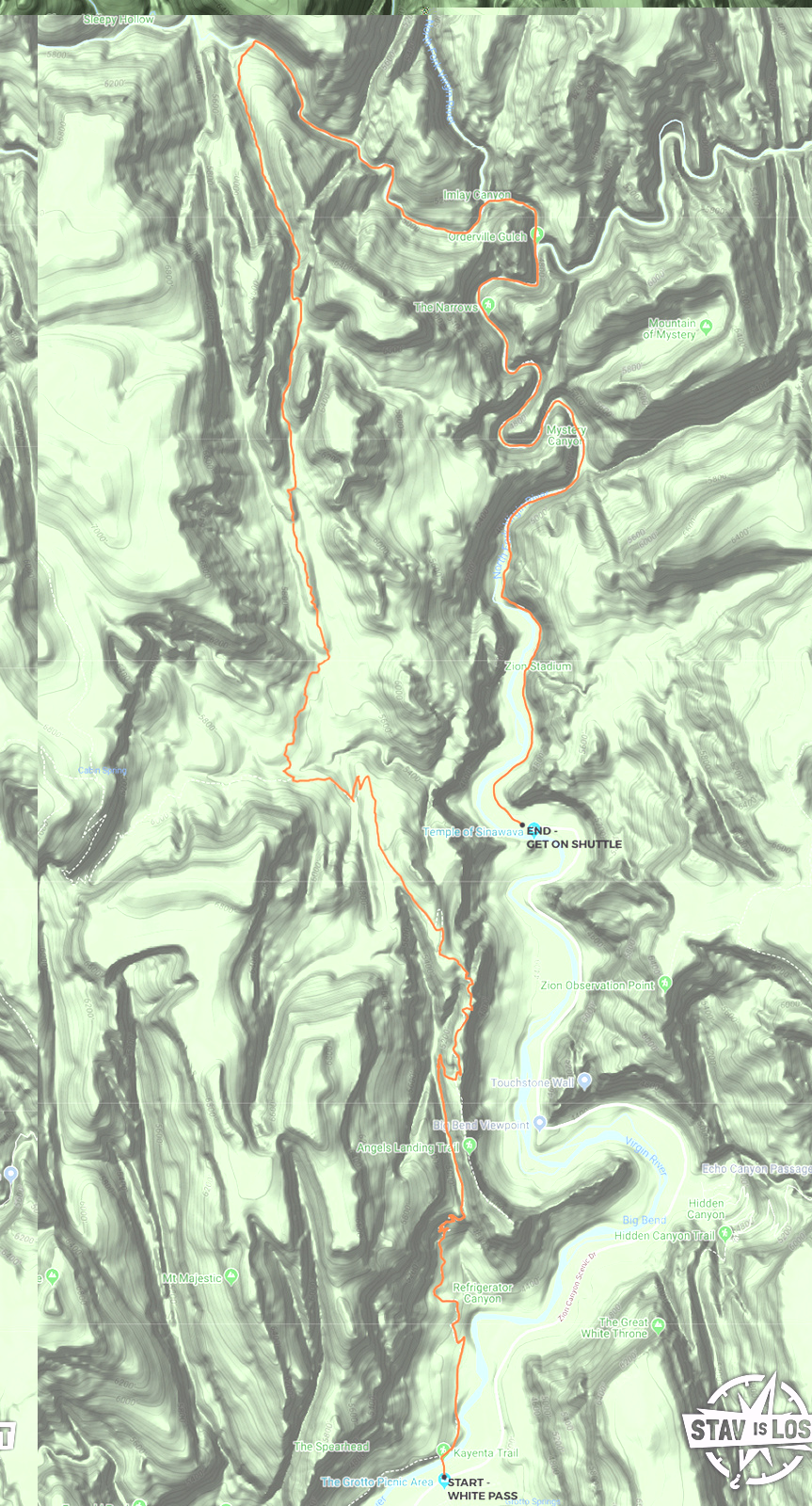 Map of Imlay Canyon (Sneak Route) - Stav is Lost