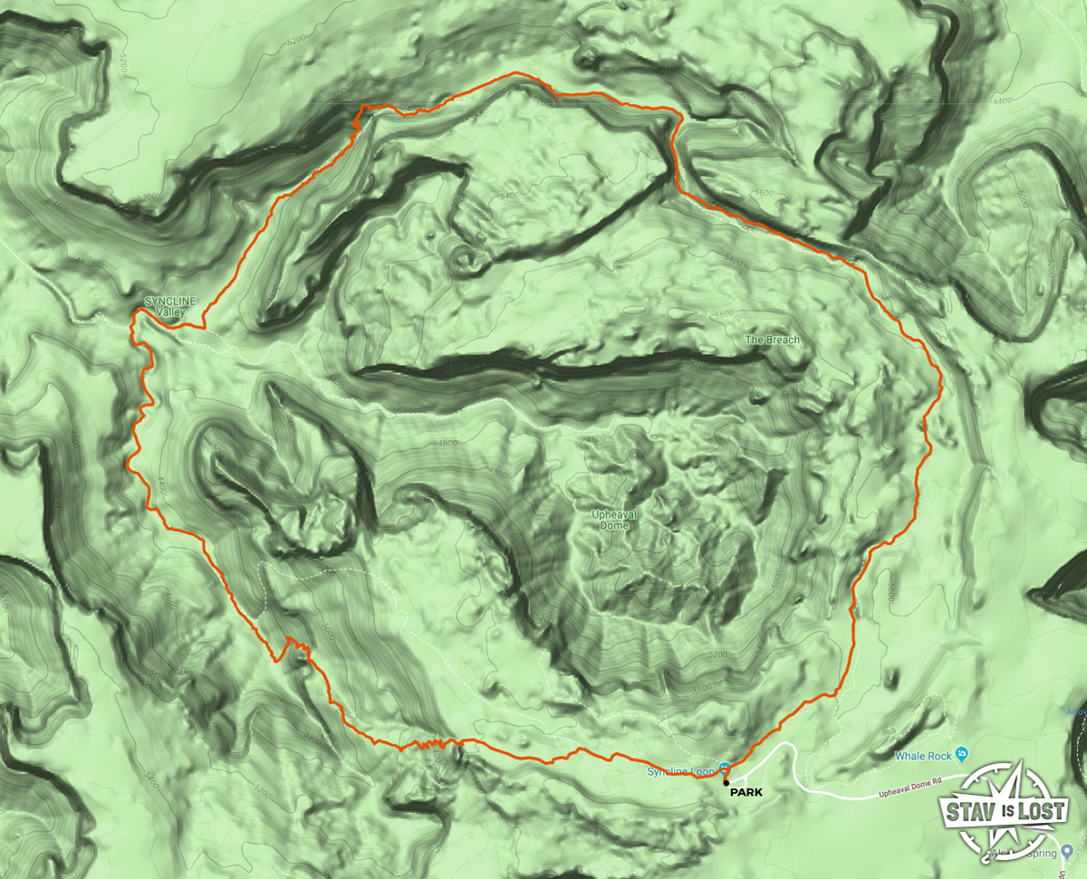Map of Syncline Loop - Stav is Lost