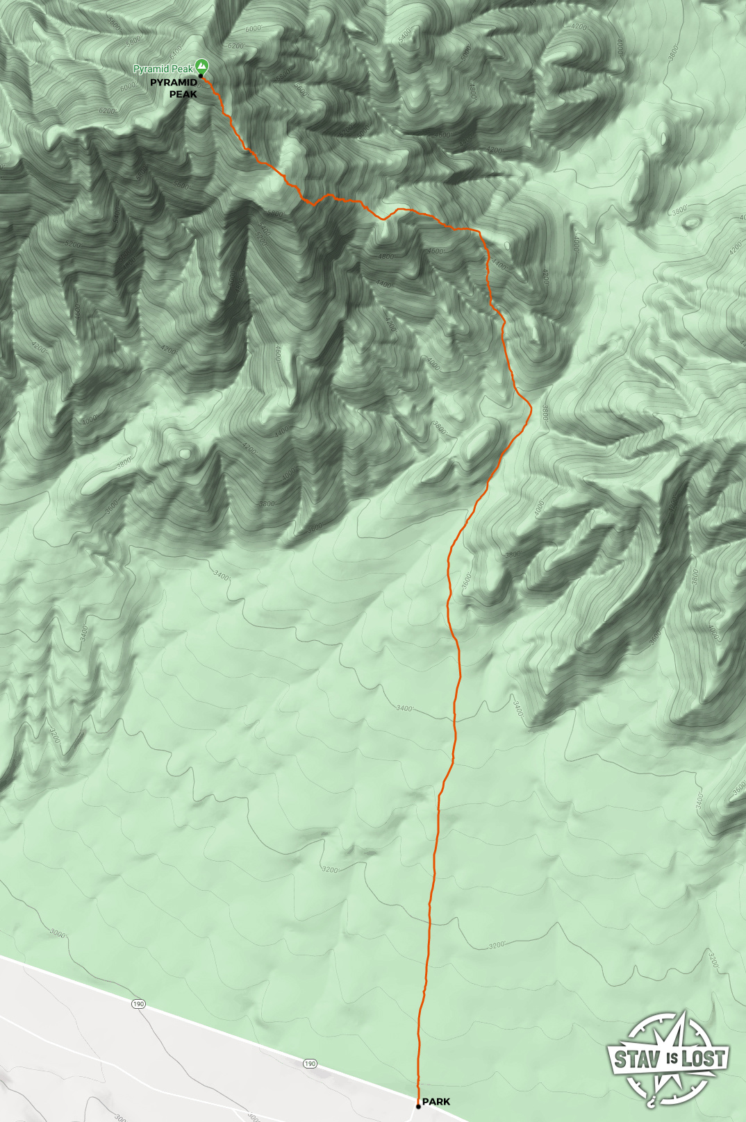 Map of Pyramid Peak - Stav is Lost