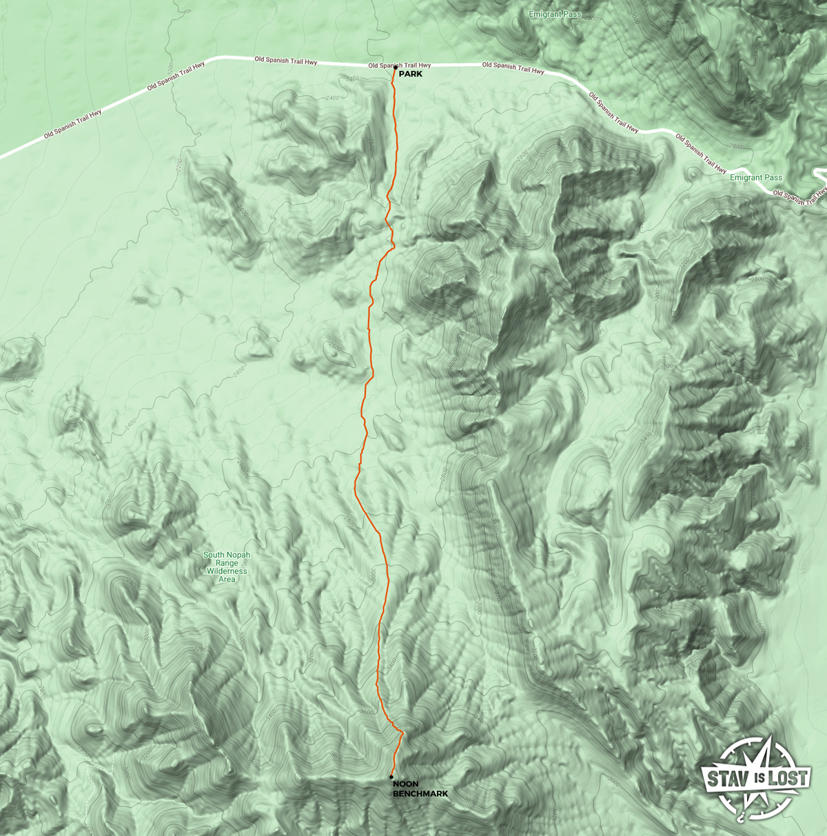 Hiking Map for Noon Benchmark