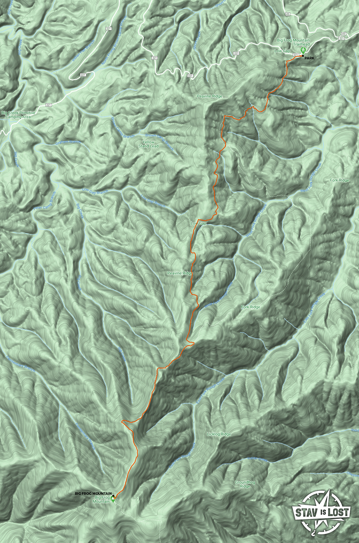 Map of Big Frog Mountain - Stav is Lost
