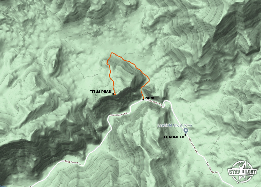 Map of Titus Peak and Leadfield - Stav is Lost