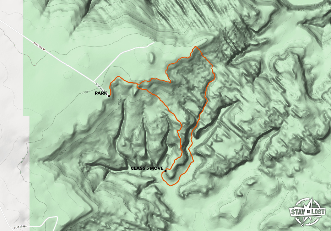 Map of Paradiso Canyon - Stav is Lost