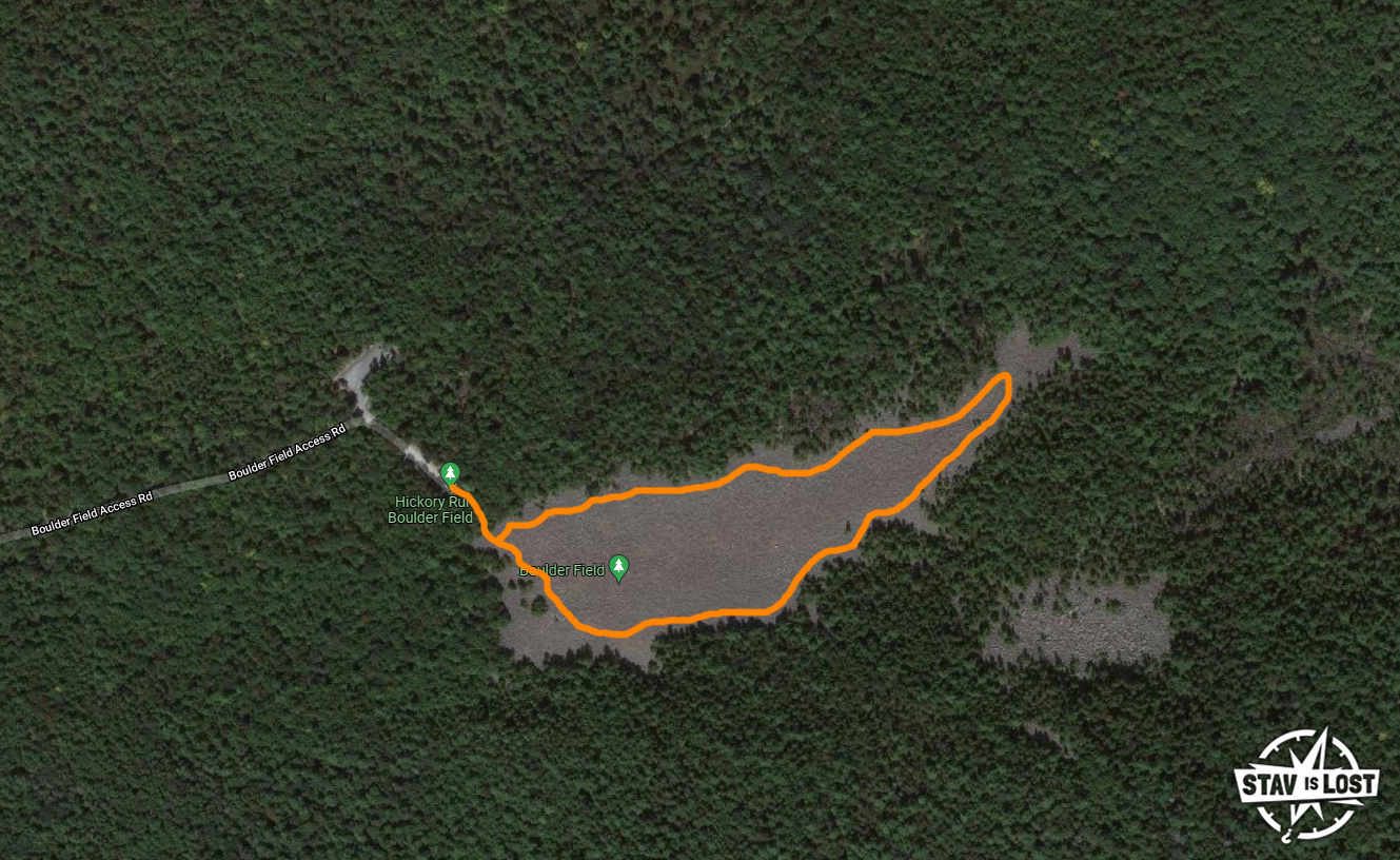 Map of Hickory Run Boulder Field - Stav is Lost