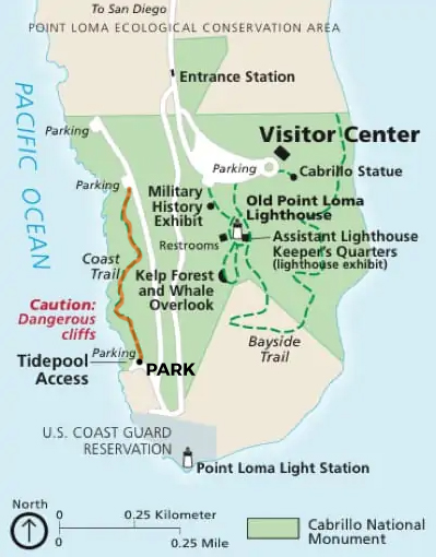 Map of Point Loma Tidepools and Coastal Trail - Stav is Lost