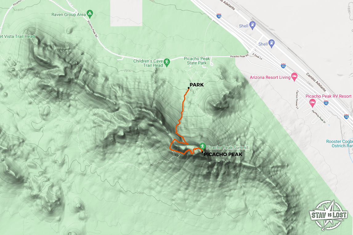 Picacho Pass Map Picacho Peak Via Hunter Trail | Most Dangerous Hike
