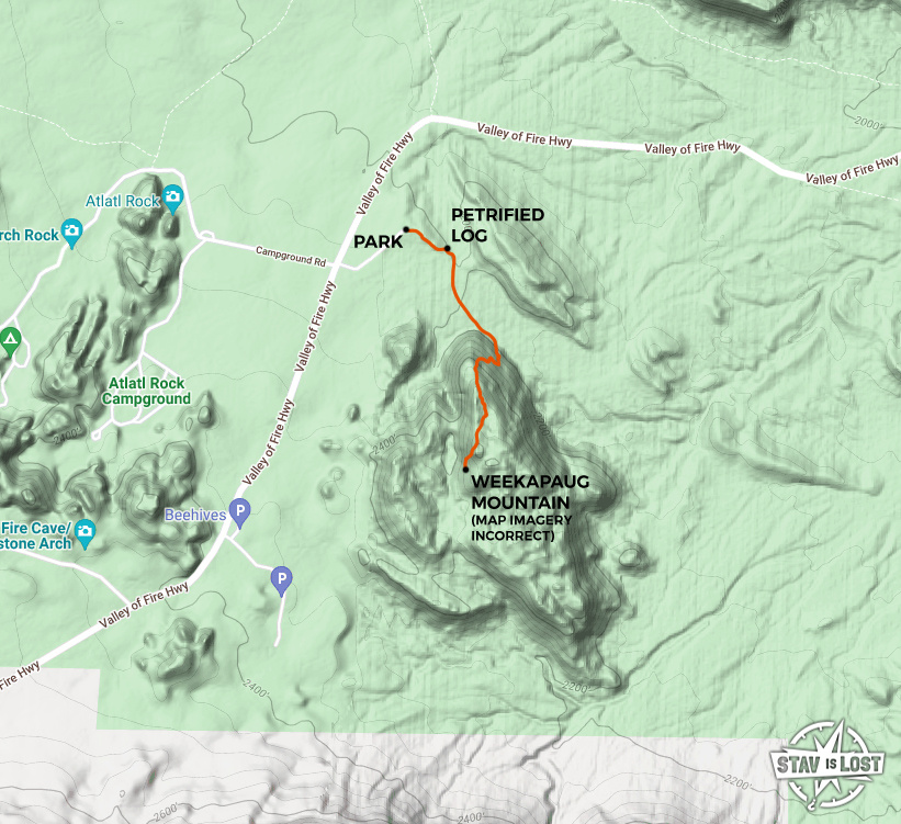 Map of Weekapaug Mountain - Stav is Lost