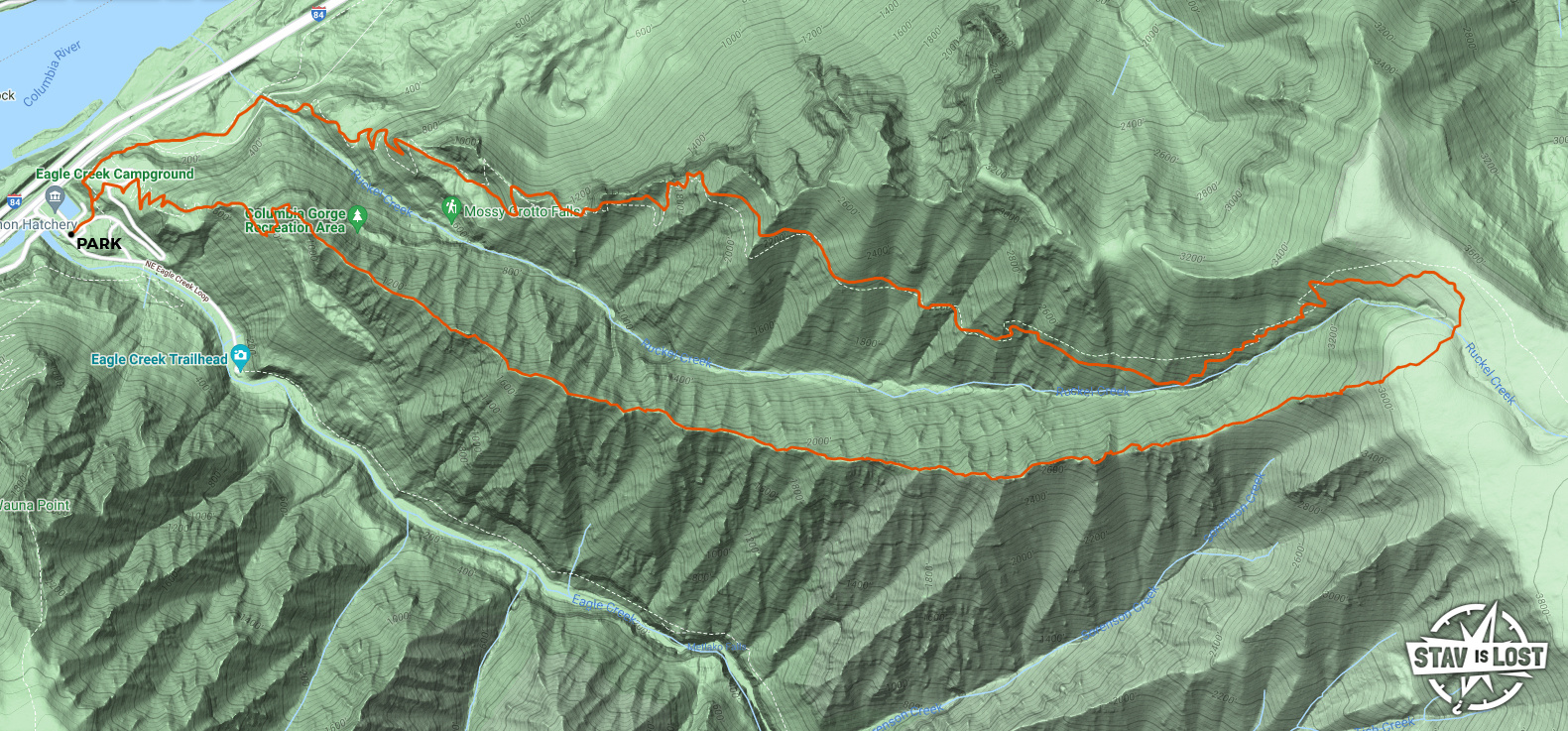 Map of Ruckel Ridge Catwalk an Ruckel Creek Loop - Stav is Lost