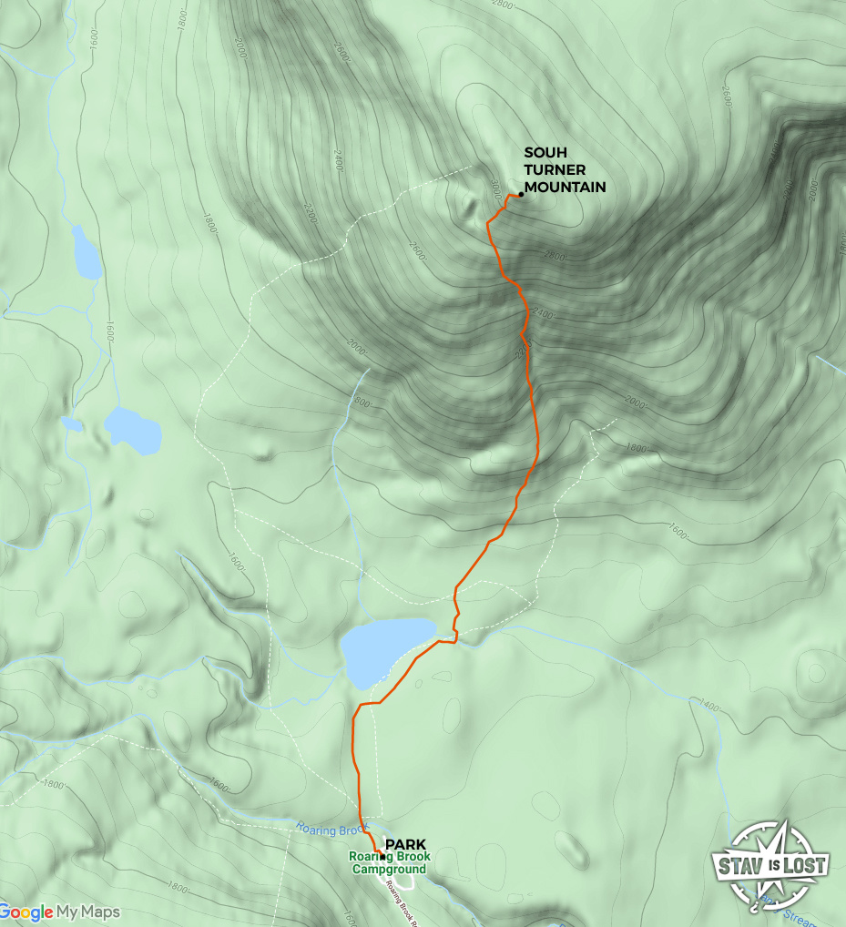 Hiking Map for South Turner Mountain