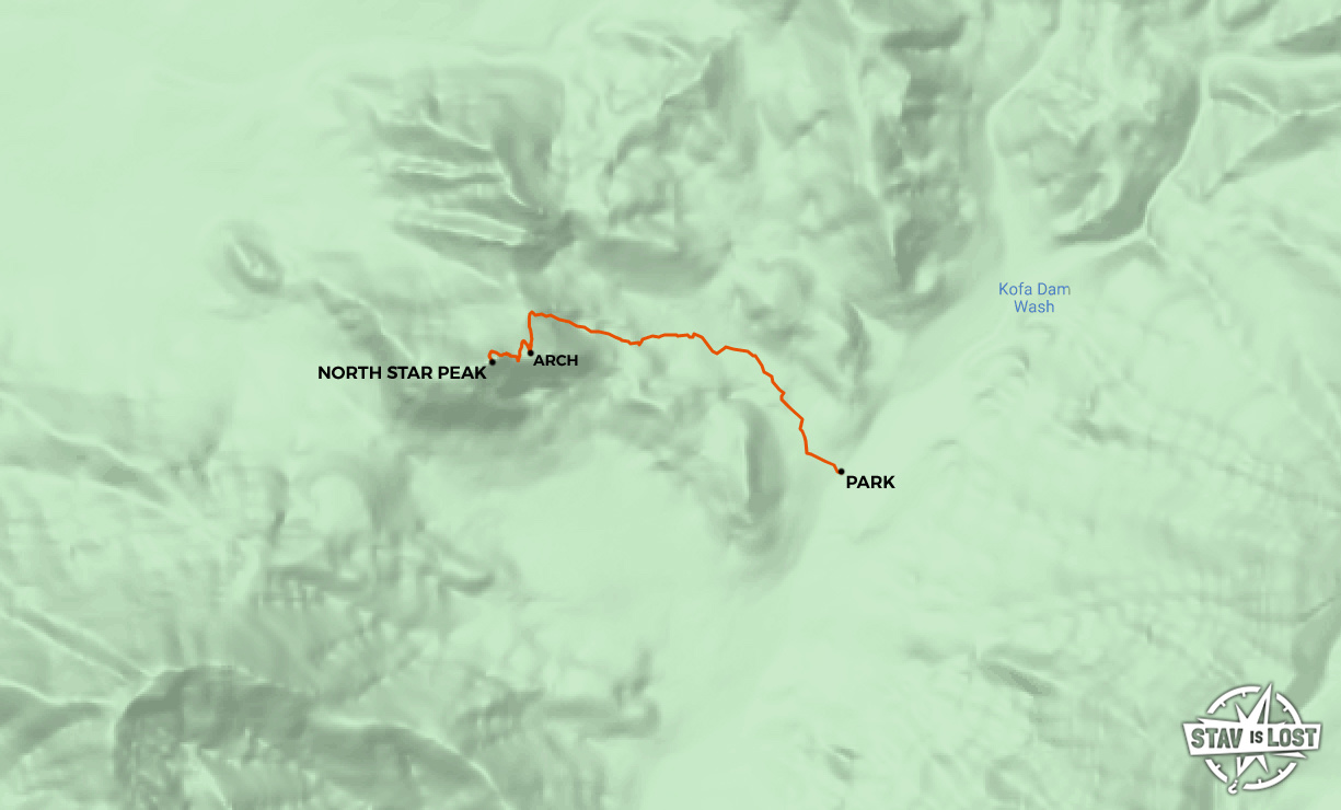Hiking Map for North Star Peak