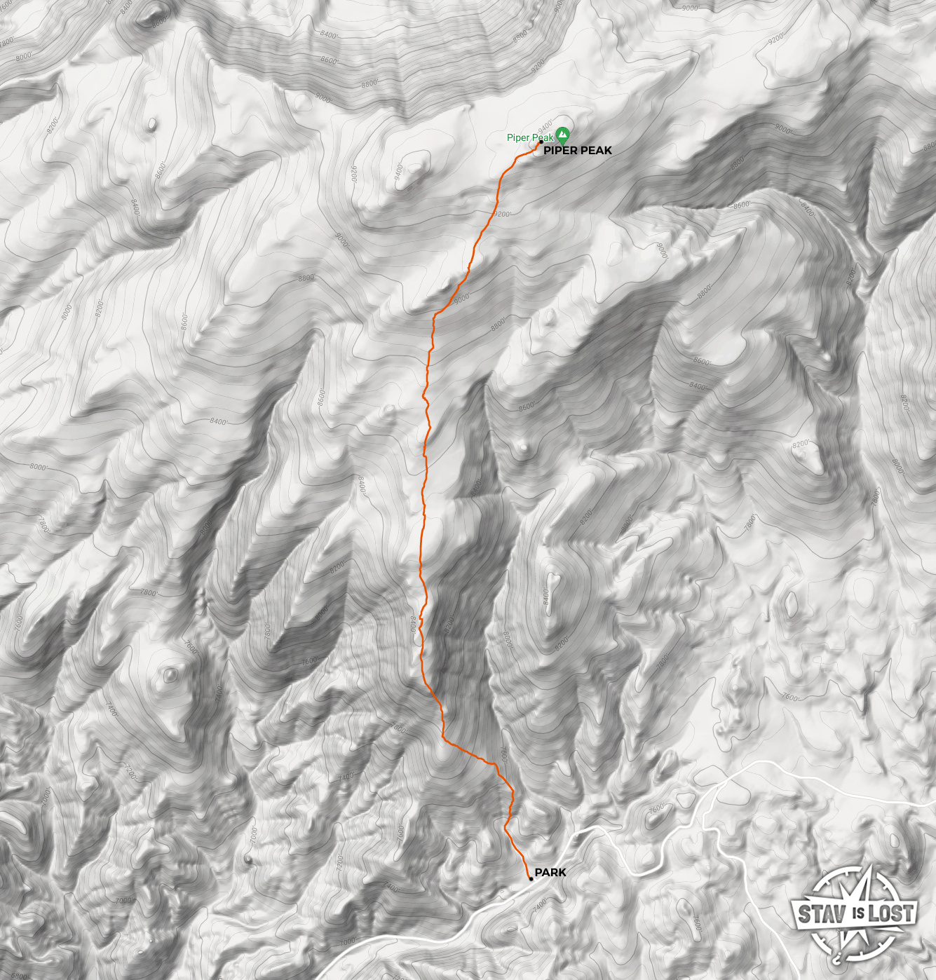 Map of Piper Peak - Stav is Lost