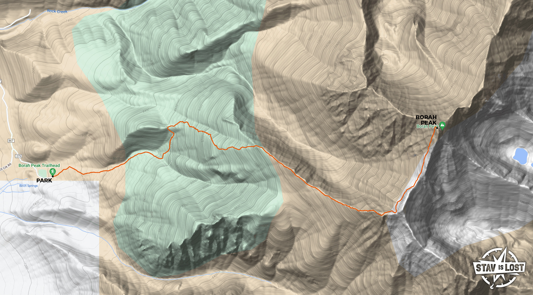 Map of Borah Peak - Stav is Lost