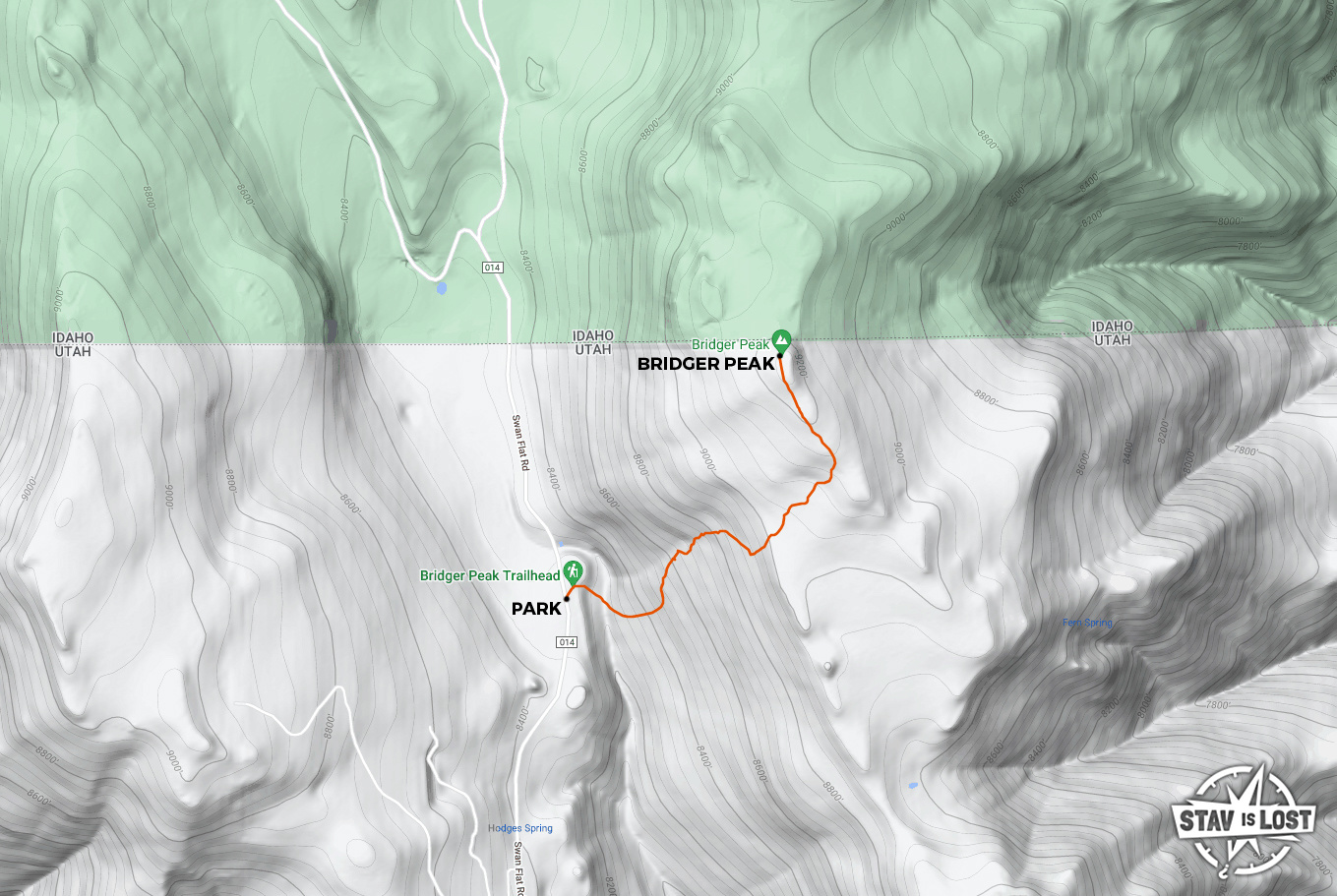 Map of Bridger Peak - Stav is Lost