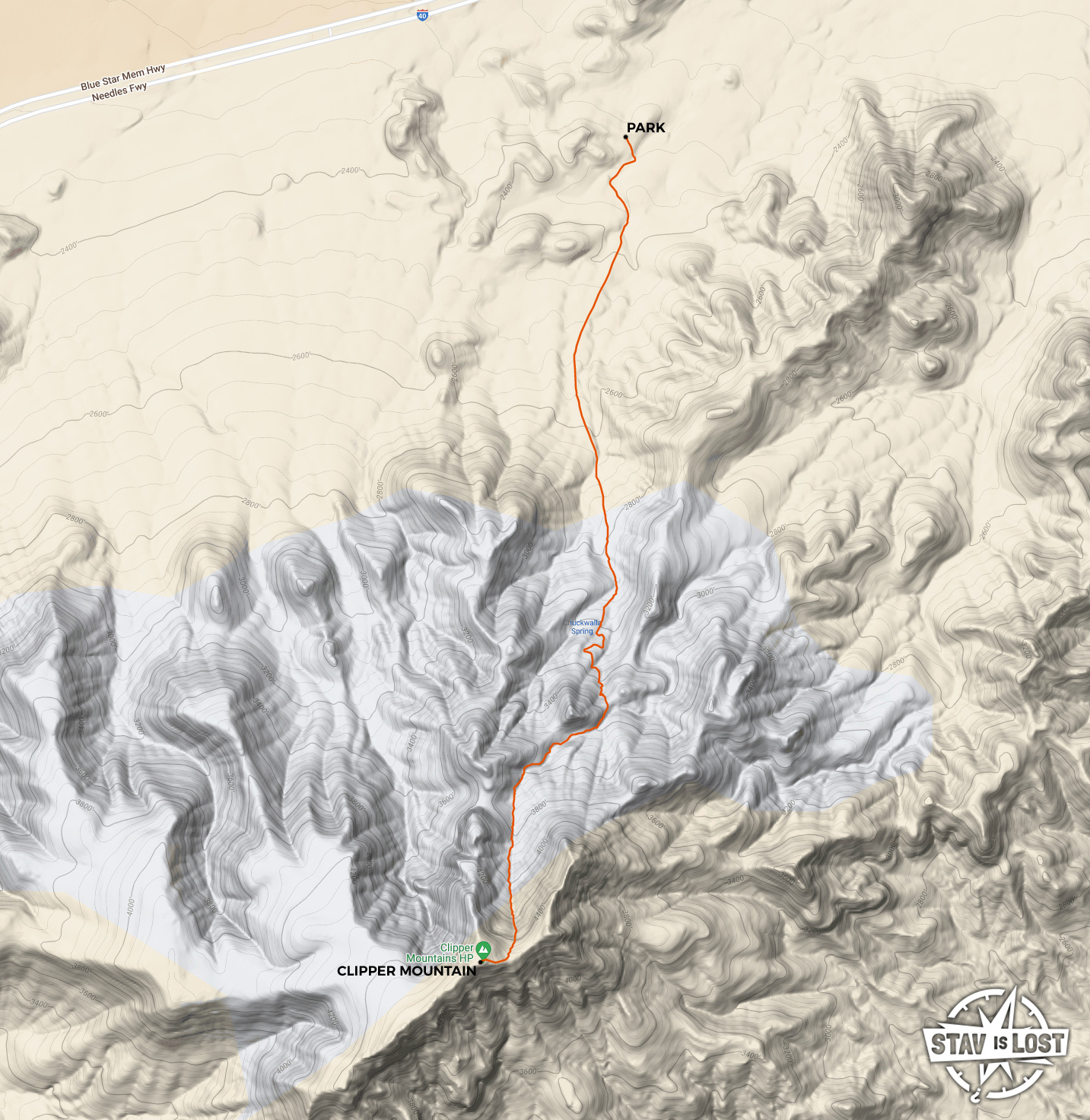 Map of Clipper Mountain - Stav is Lost