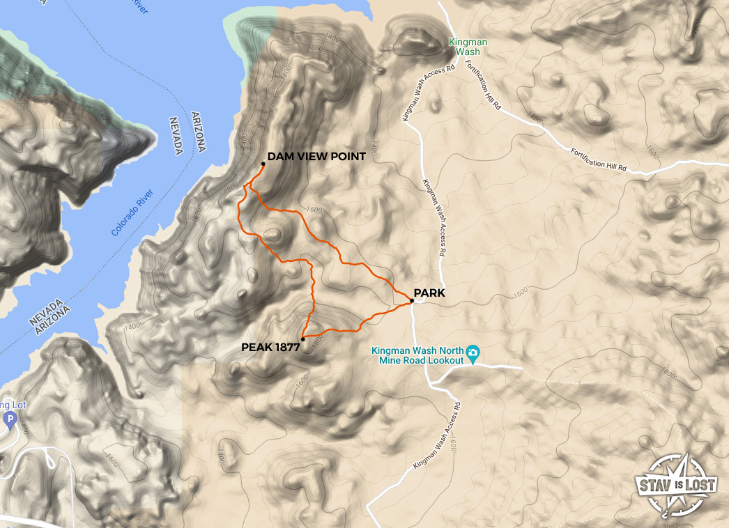 Hiking Map for Dam View Point
