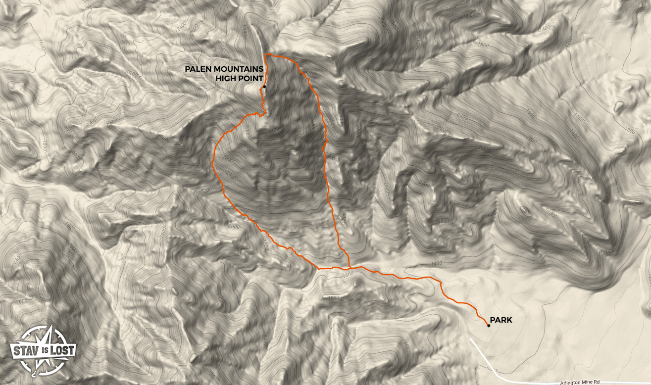 Map of Palen Mountain - Stav is Lost