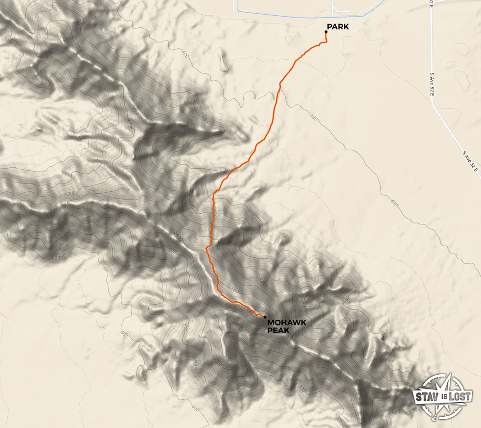 Map of Mohawk Peak (Little Mohawk) - Stav is Lost