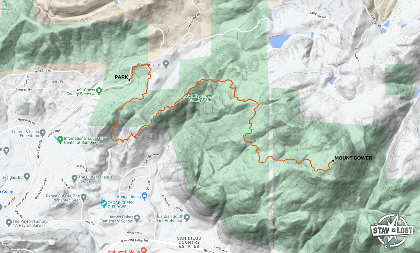 Map of Mount Gower - Stav is Lost
