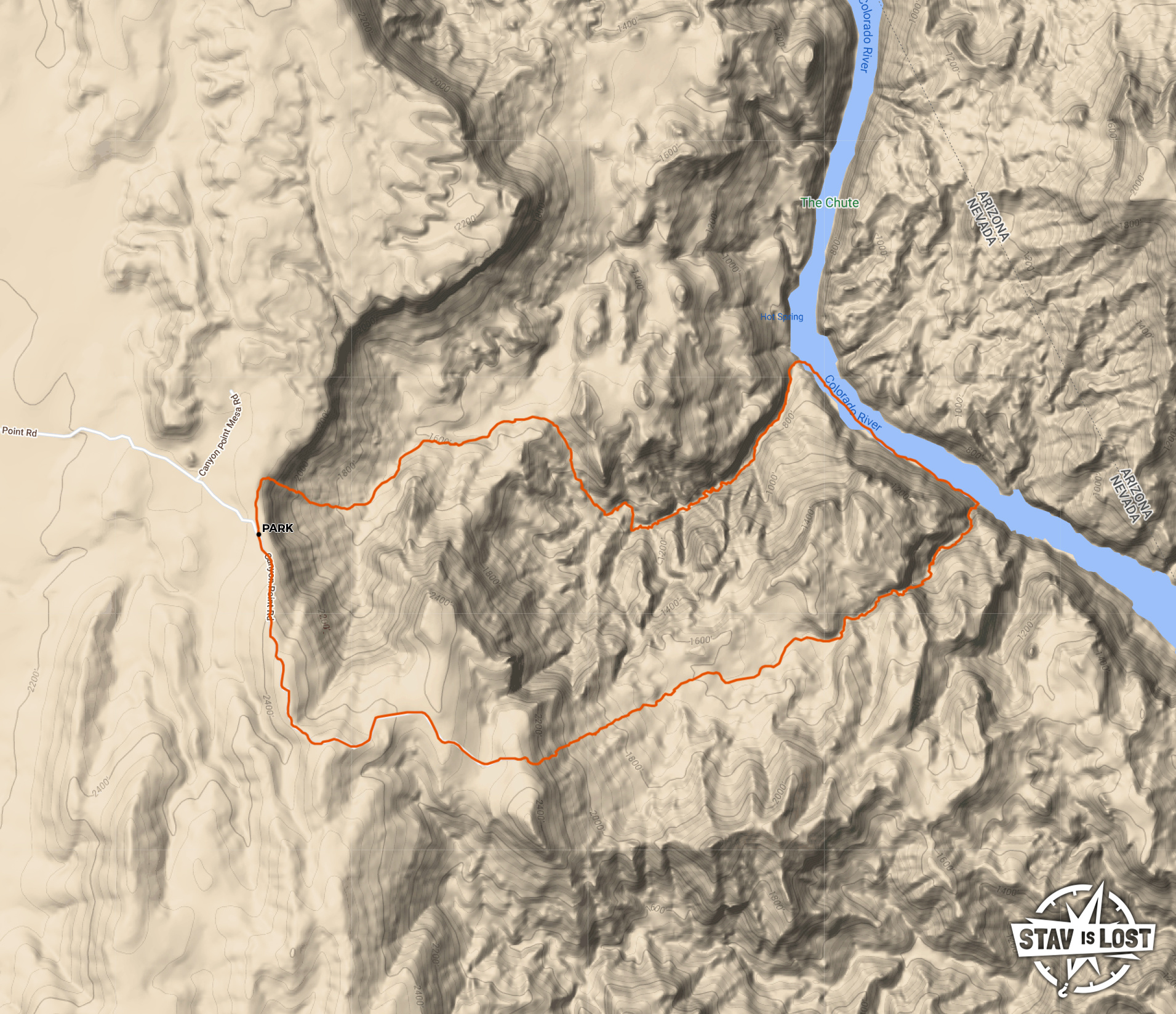 Map of Buzzard Canyon (Jackpot Canyon) - Stav is Lost