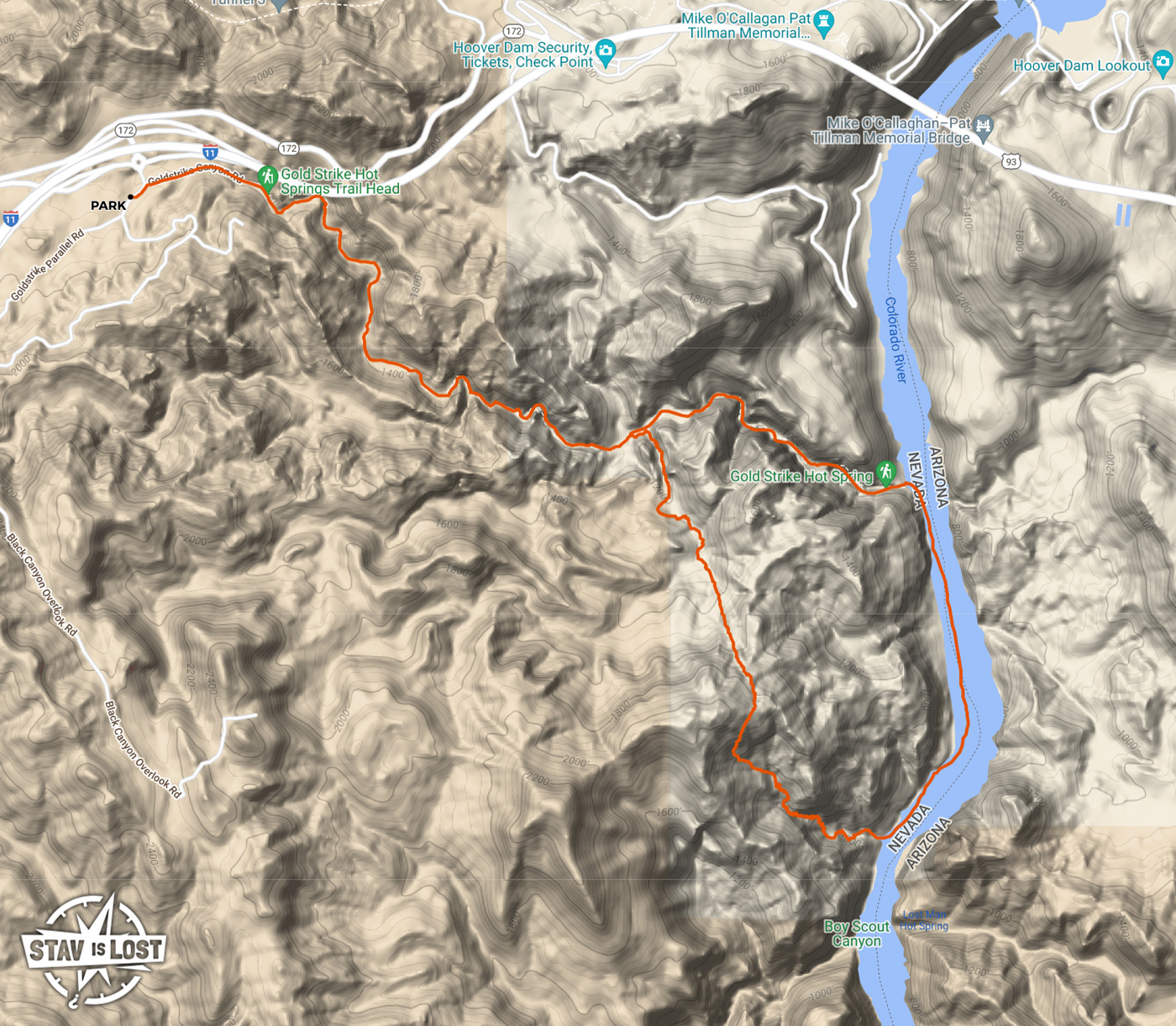 Map of Wild Side Canyon - Stav is Lost