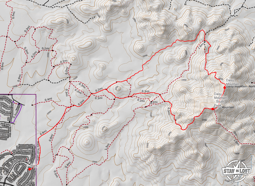 Map of Daisy Mountain - Stav is Lost