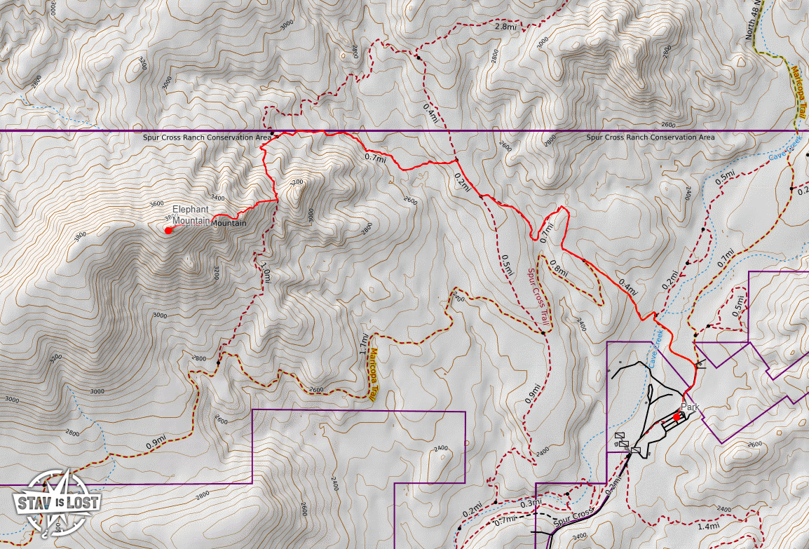 Map of Elephant Mountain - Stav is Lost
